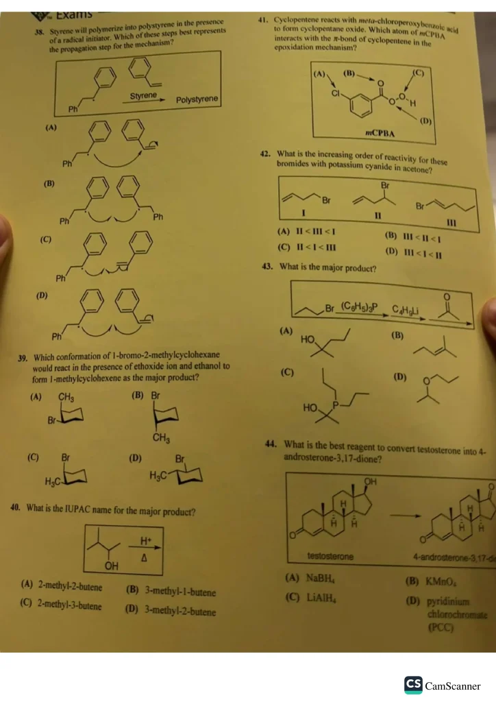 ACS Organic Chemistry Exam Past Papers | Practice Questions & Study Guide